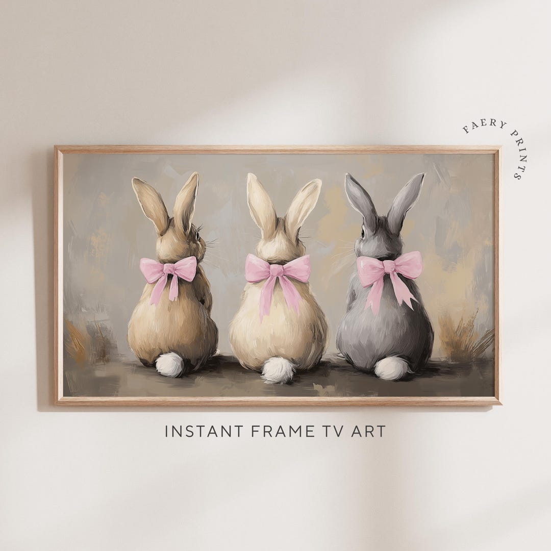 Easter Bunny Frame TV Art | Spring Farmhouse Screensaver (digital ...