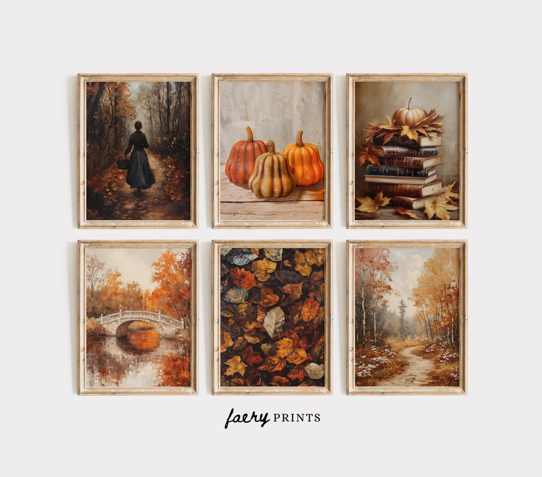 Fall Art Prints | Set of 6 Autumn Prints | PRINTABLE Wall Art | Warm ...