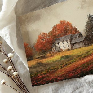 Autumn Landscape Print | Fall Foliage Wall Art | Rustic PRINTABLE Wall ...