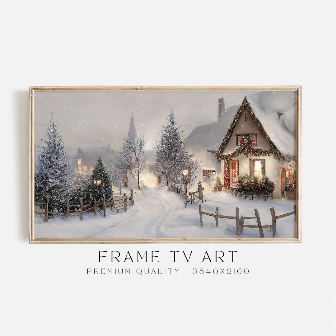 Winter Village Samsung Frame TV Art, Christmas TV Art, Festive Holiday ...