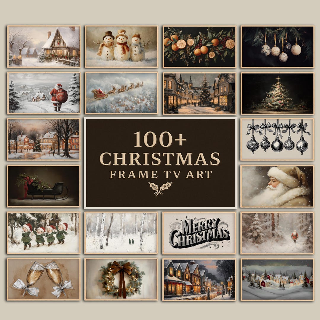 Vintage Christmas Frame TV Art Bundle: 70+ Holiday Digital Downloads - Etsy