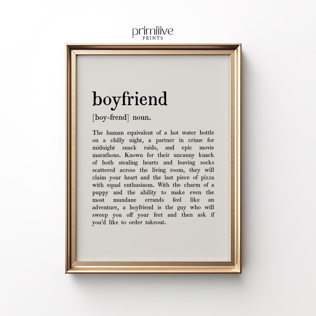Boyfriend Definition Print | Boyfriend PRINTABLE Wall Art | Boyfriend ...