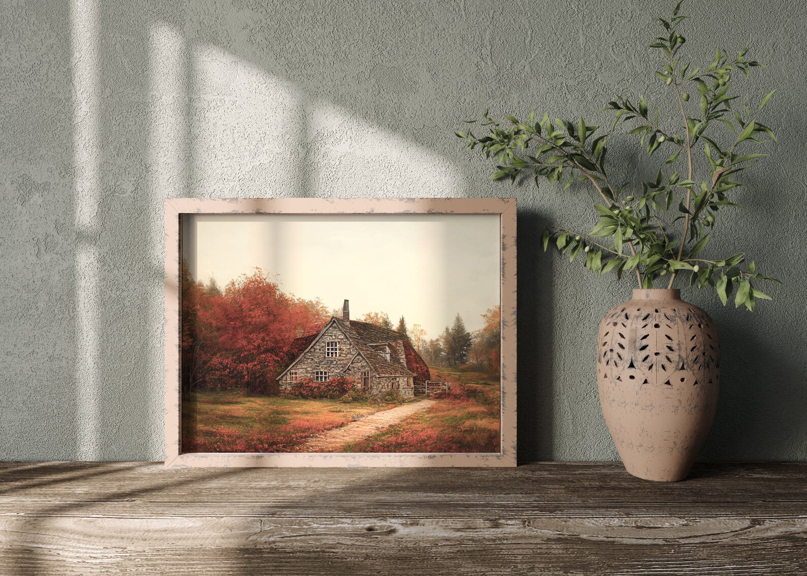 Autumn Landscape Print Country Cottage Print Fall Farmhouse - Etsy