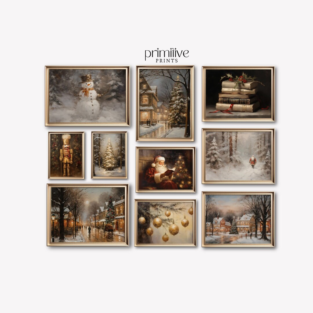 Christmas Print Bundle | Winter PRINTABLE Gallery Artwork | Traditional ...