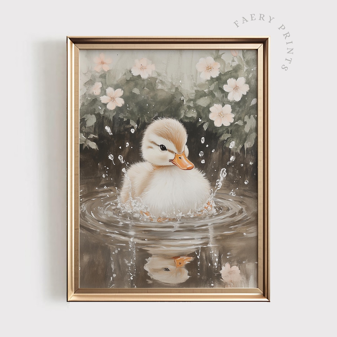Baby Duck Print | Spring Nursery PRINTABLE Wall Art | Farmhouse Easter ...