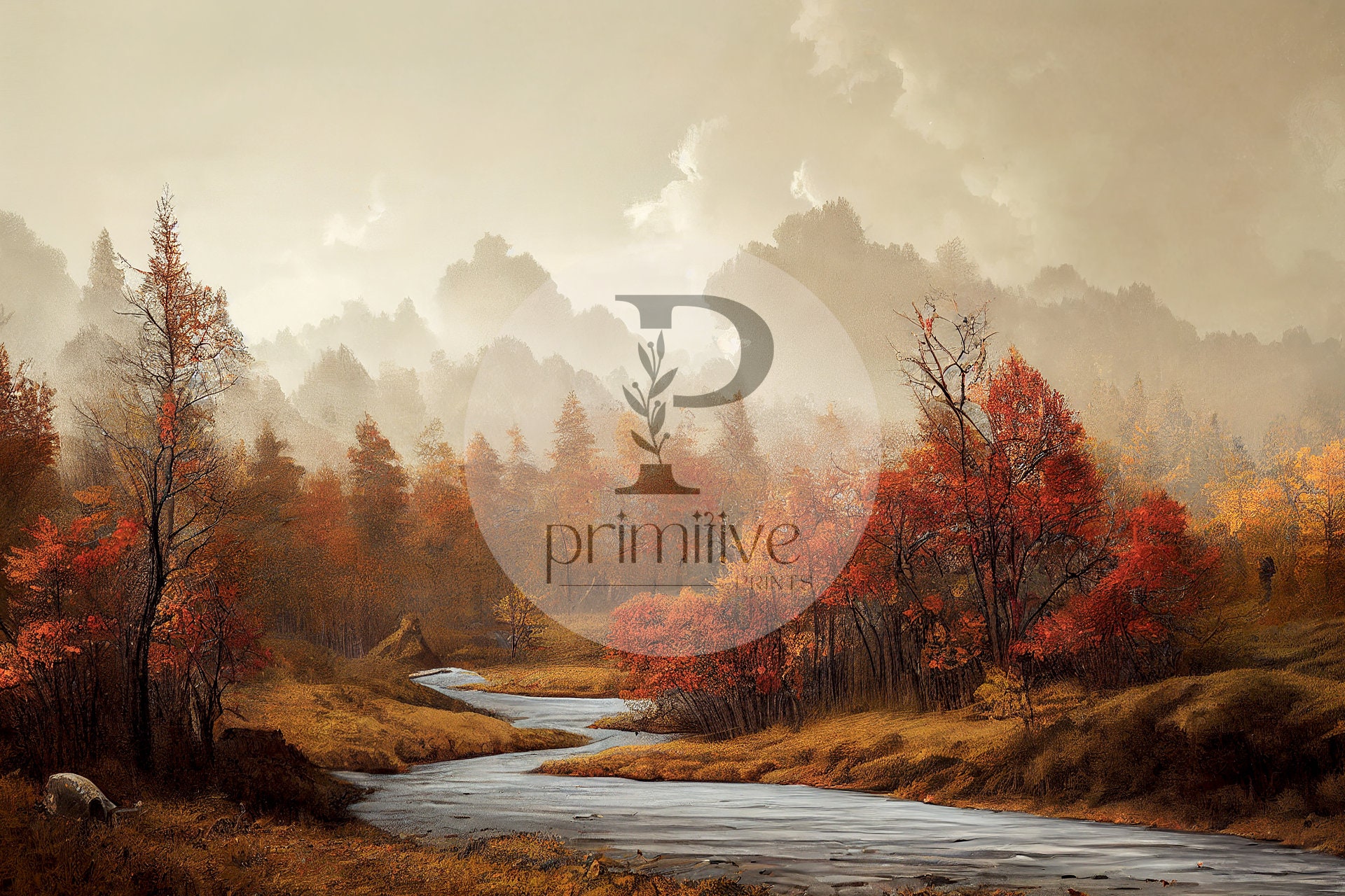 Autumn Landscape Print Fall Foliage Art Autumn Trees Wall - Etsy