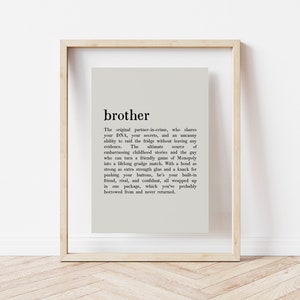 Brother Definition Print | Brother PRINTABLE Wall Art | Sibling Poster ...