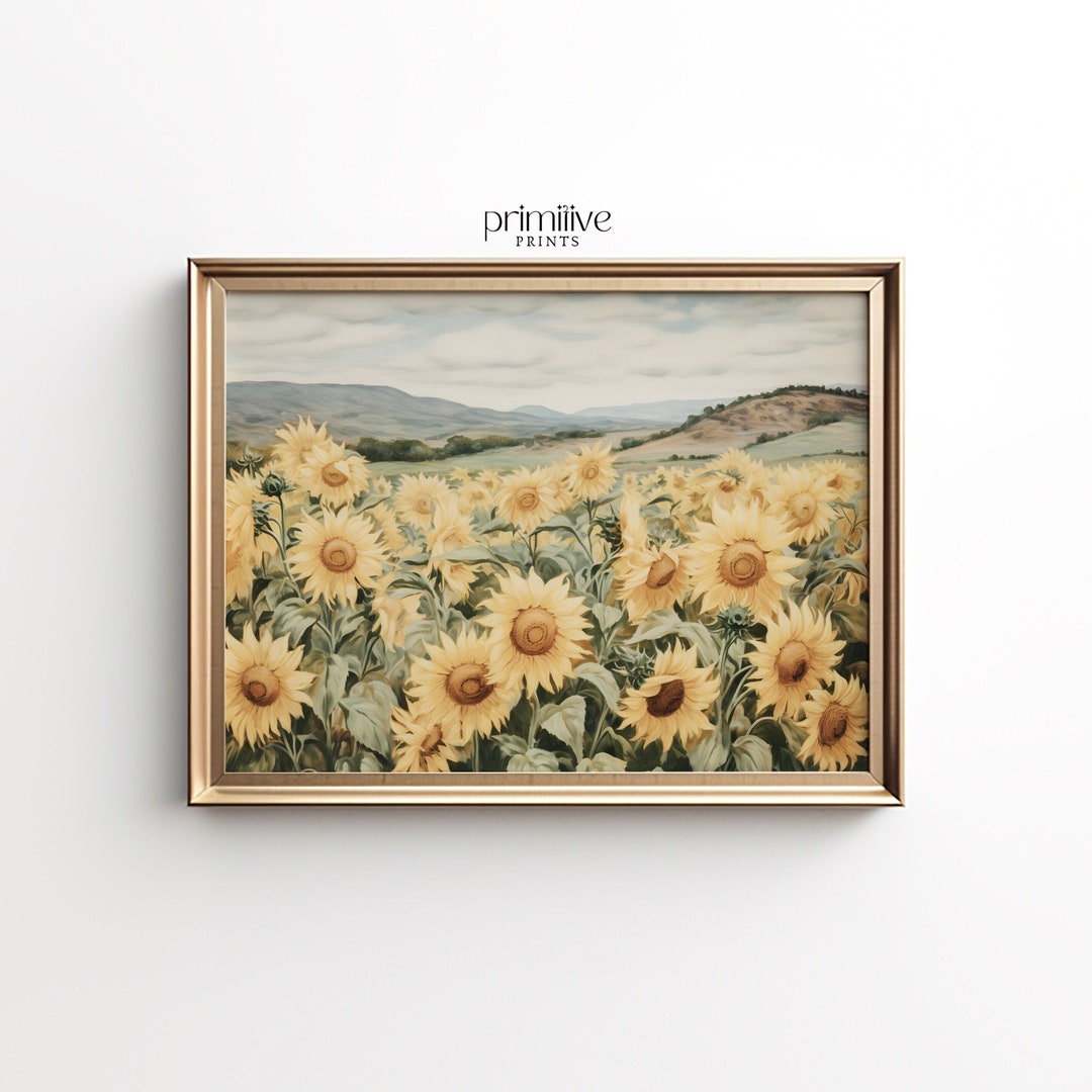 Sunflower Field Print Sunflower PRINTABLE Art Floral - Etsy