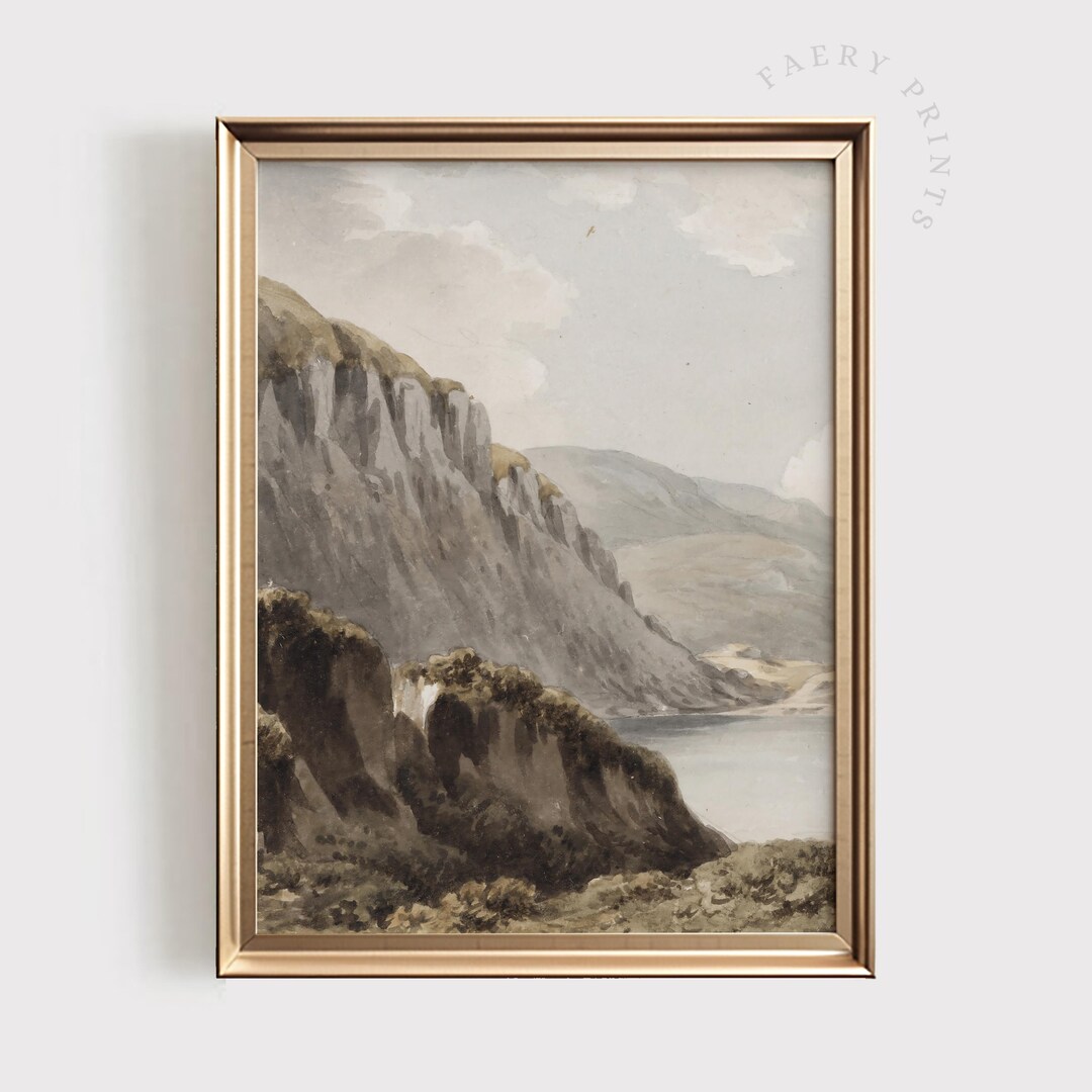 Rustic Landscape Print | PRINTABLE Wall Art | Scenic Mountainside ...