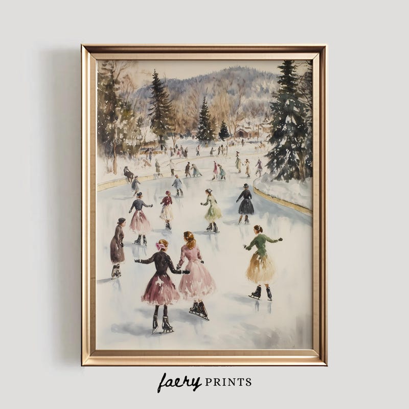 Ice Skating Print - Etsy