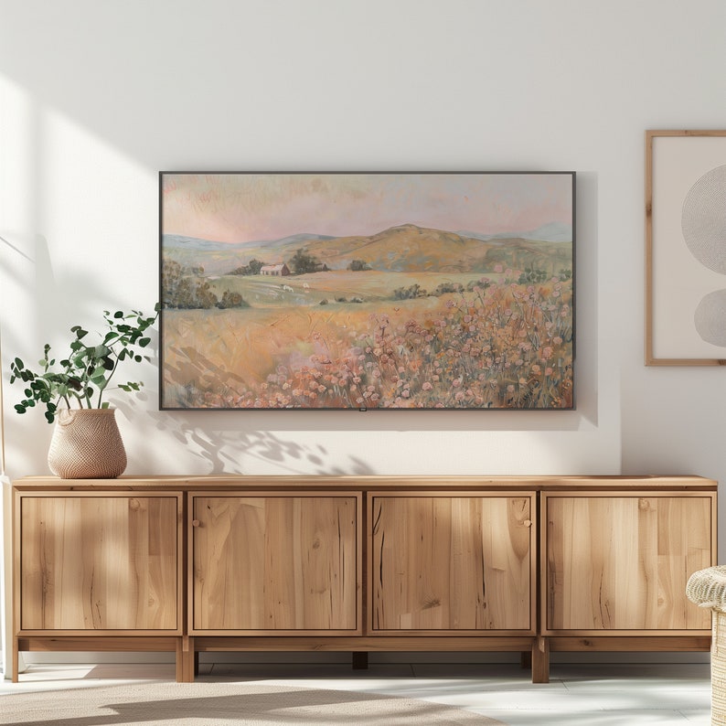 Farmhouse Samsung Frame TV Art | Pastel Countryside Frame TV Art ...