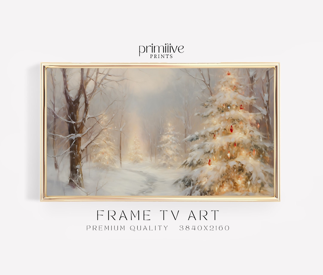Winter Forest Christmas Tree Lights Samsung Frame TV Art (digital ...