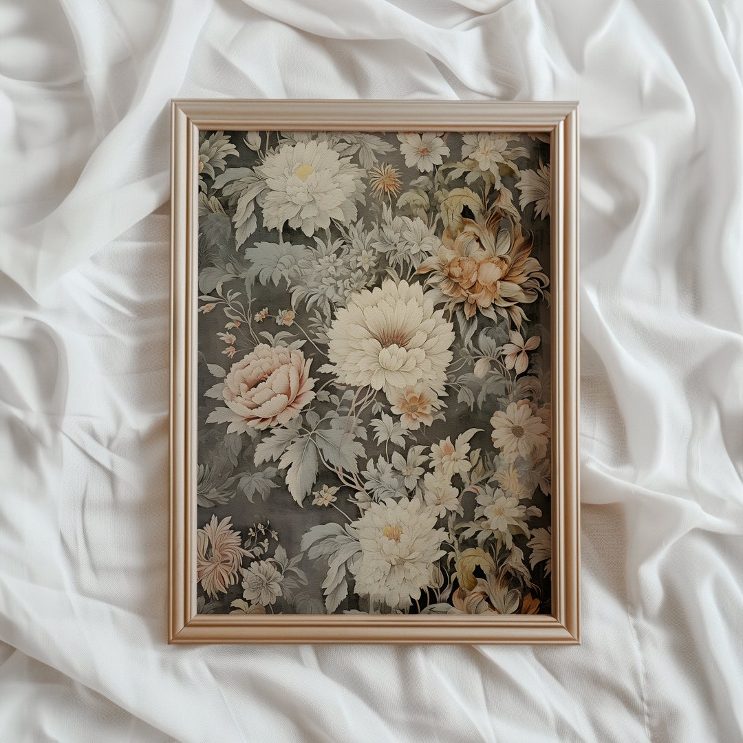 Floral Tapestry Print | Textile PRINTABLE Art | Vintage Fabric Print ...