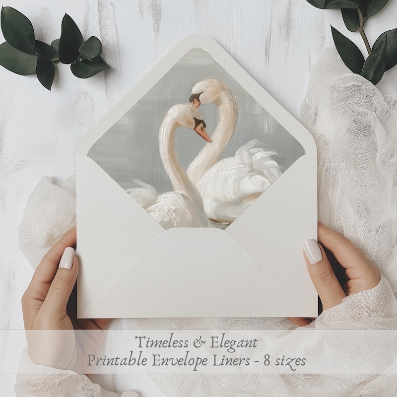 Wedding Envelope Liner Swan - Etsy