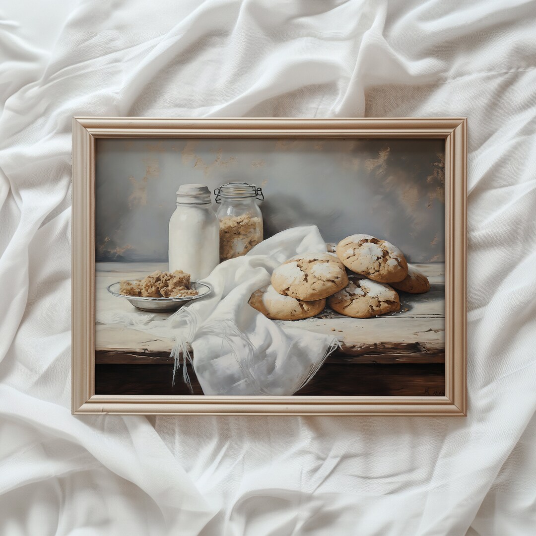 Farmhouse Cookies Still Life Art Print | Vintage Kitchen Decor (digital ...