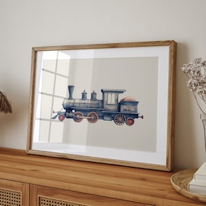 Red Train Print | Vintage PRINTABLE Wall Art | Train Nursery Print ...