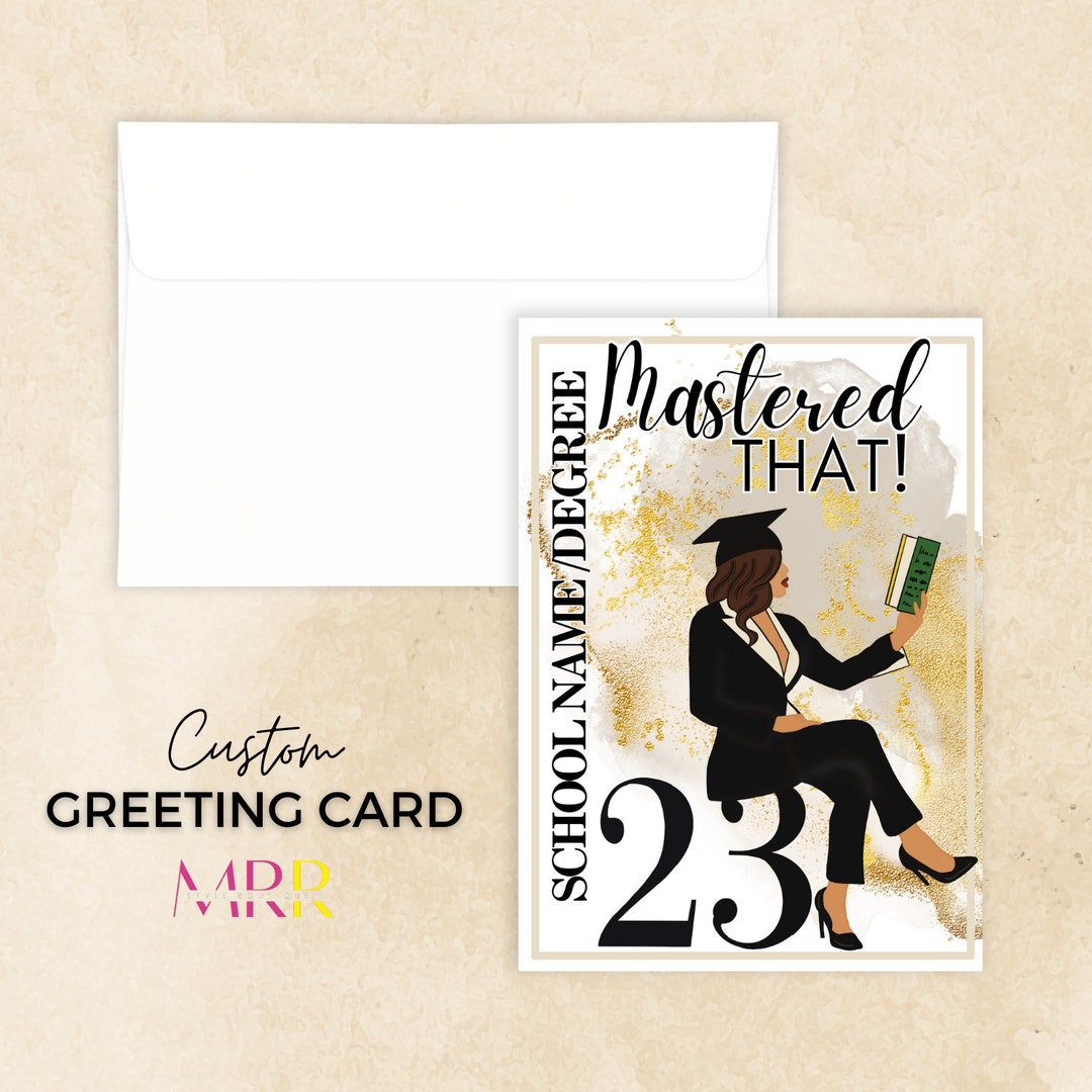 Mastered That, Masters Degree, Graduation Day Greeting Card, Graduate Class of 2023, Custom ...
