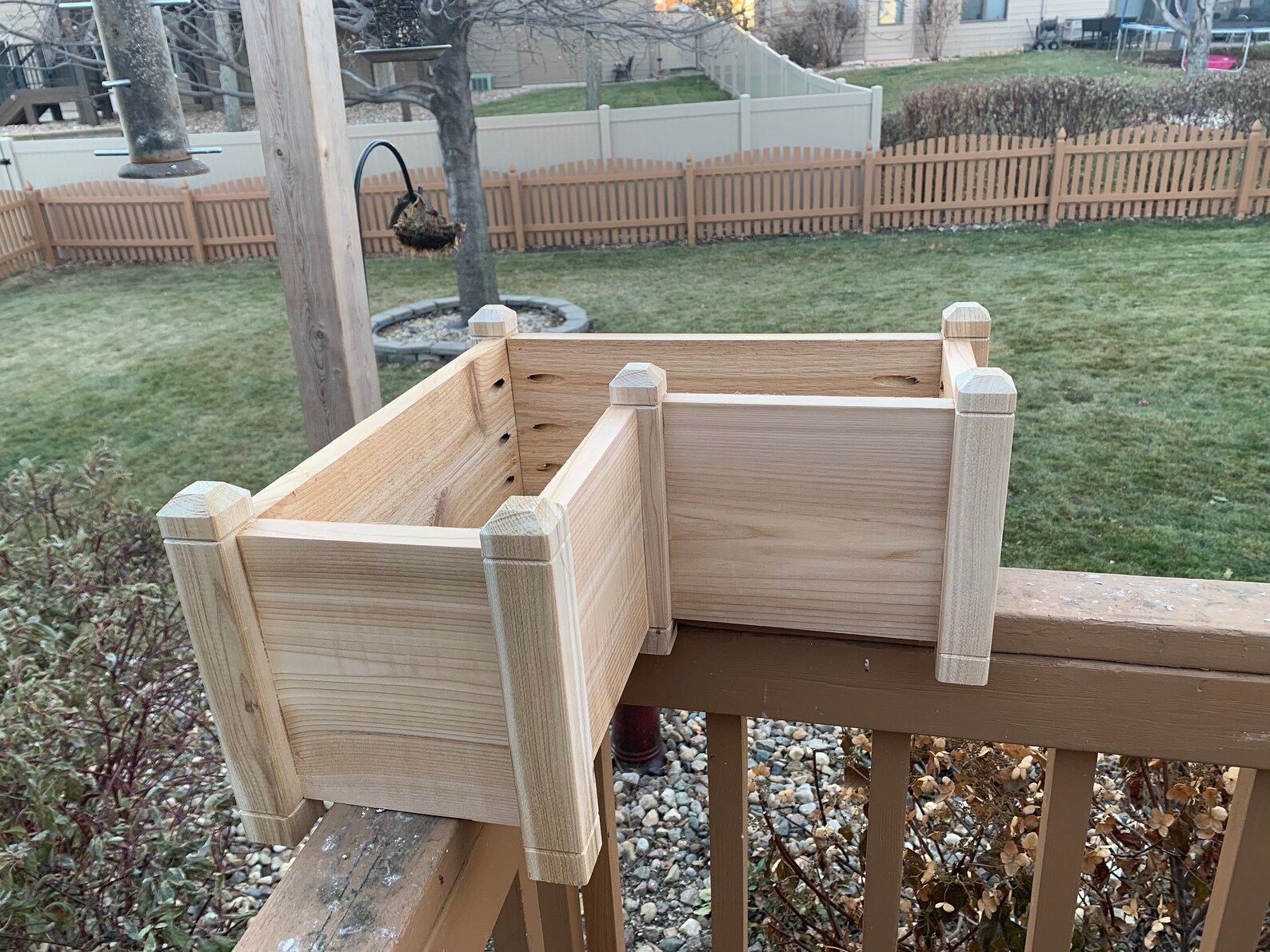 Corner Deck Railing Mounted Flower Box | Etsy