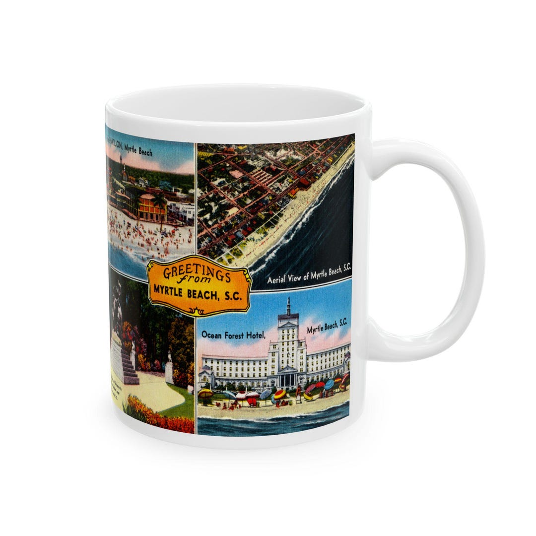 Scenic Retro Greetings From Myrtle Beach SC South Carolina Coffee Mug ...