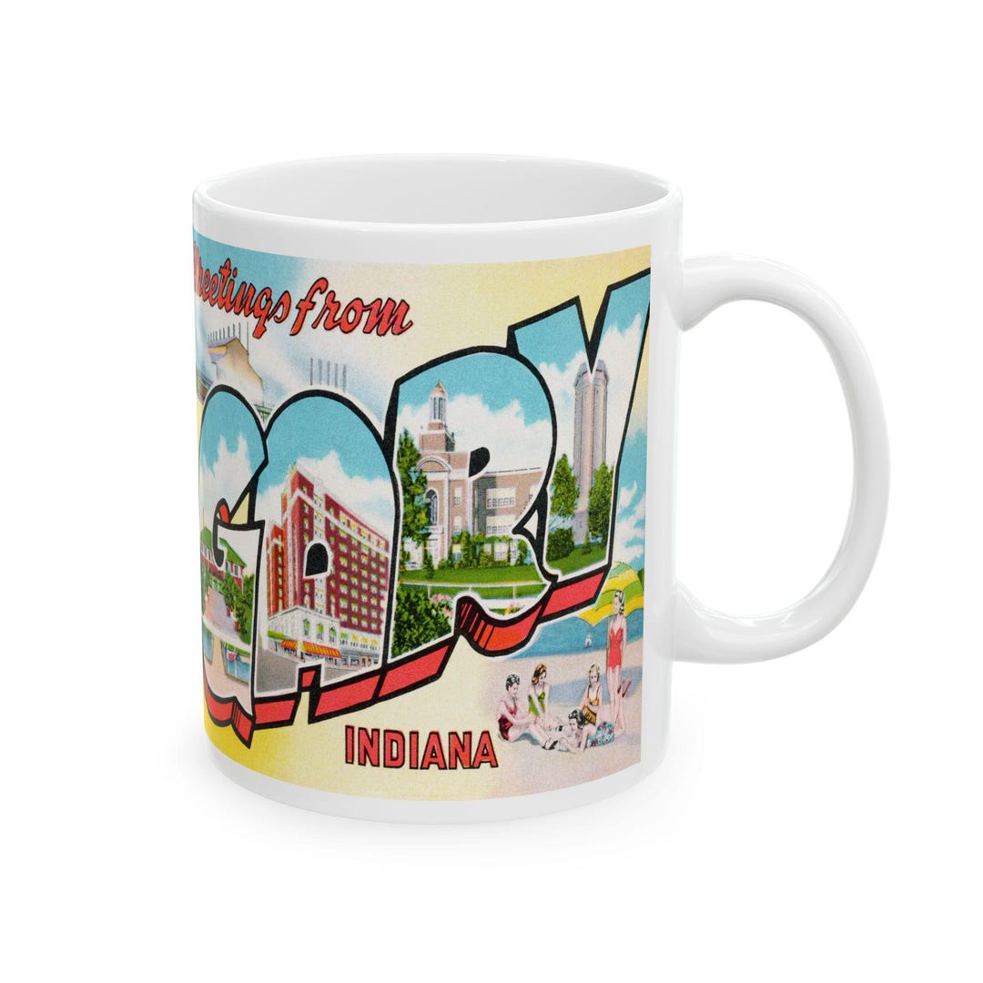 Scenic Vintage Greetings From Gary IN Indiana Coffee Mug - Etsy