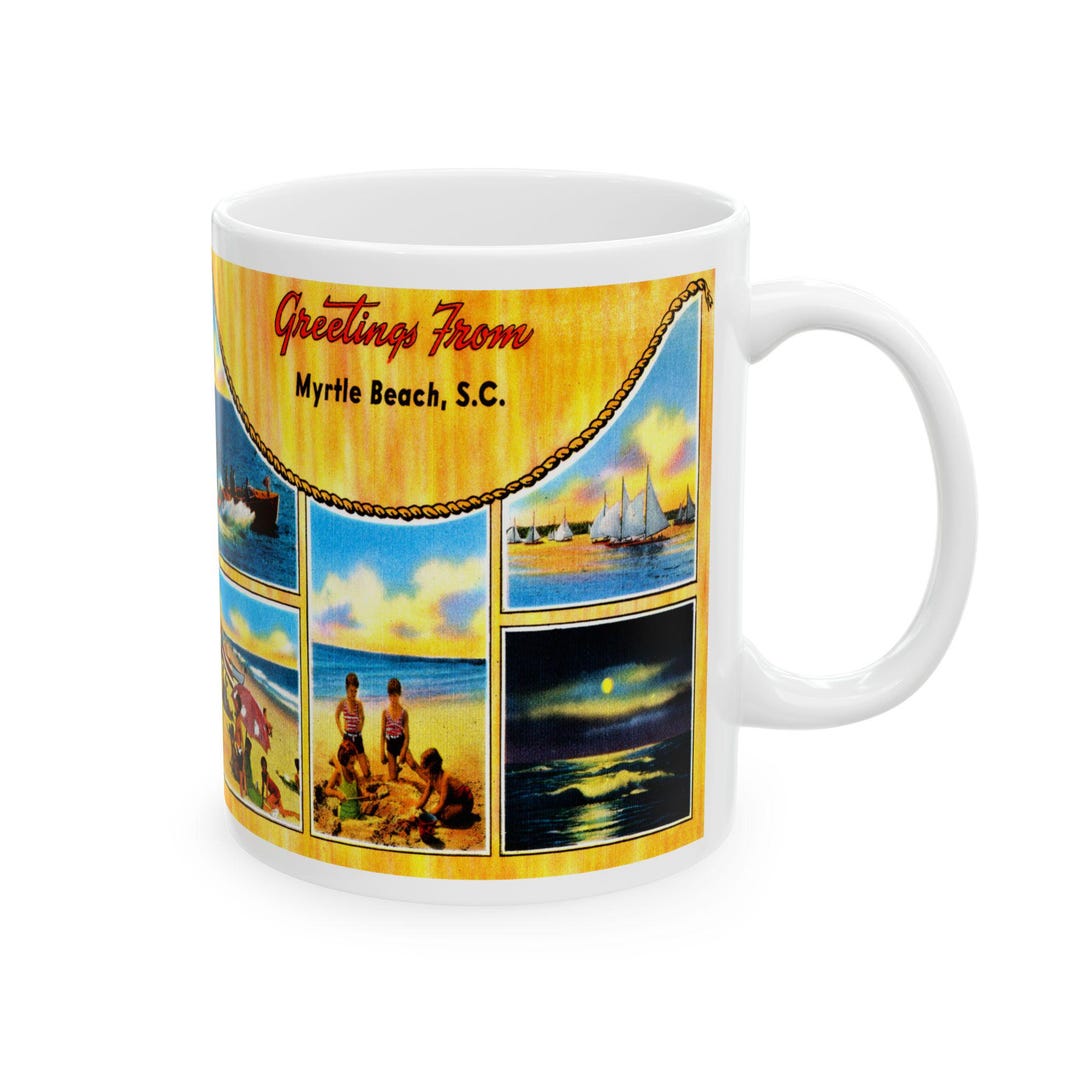 Scenic Vintage Greetings From Myrtle Beach SC South Carolina Coffee Mug ...