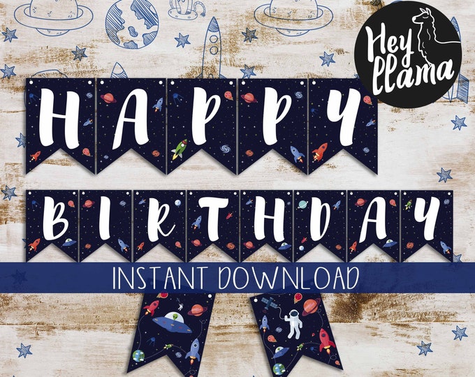 Space Banner, Space Theme Banner, Galaxy Banner, Galaxy Birthday Banner ...