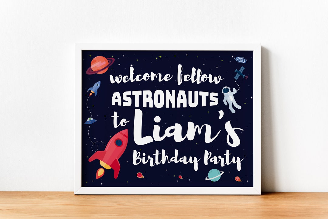 Space Birthday Welcome Sign, Out of This World Birthday, Outer Space ...