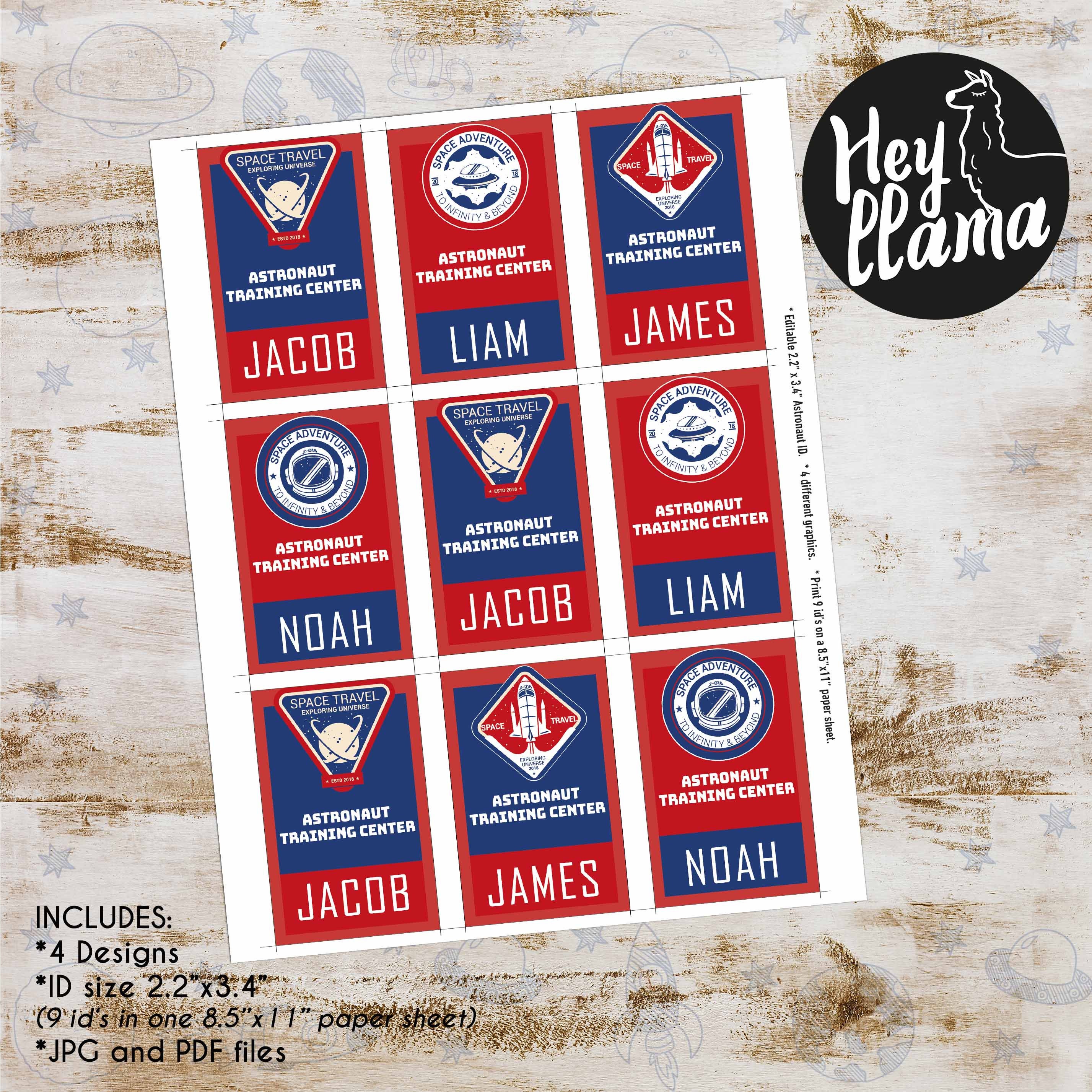 Space Birthday ID Badges Out of This World Outer Space - Etsy