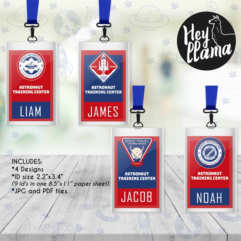 Space Birthday ID Badges, Out of This World, Outer Space Birthday ...