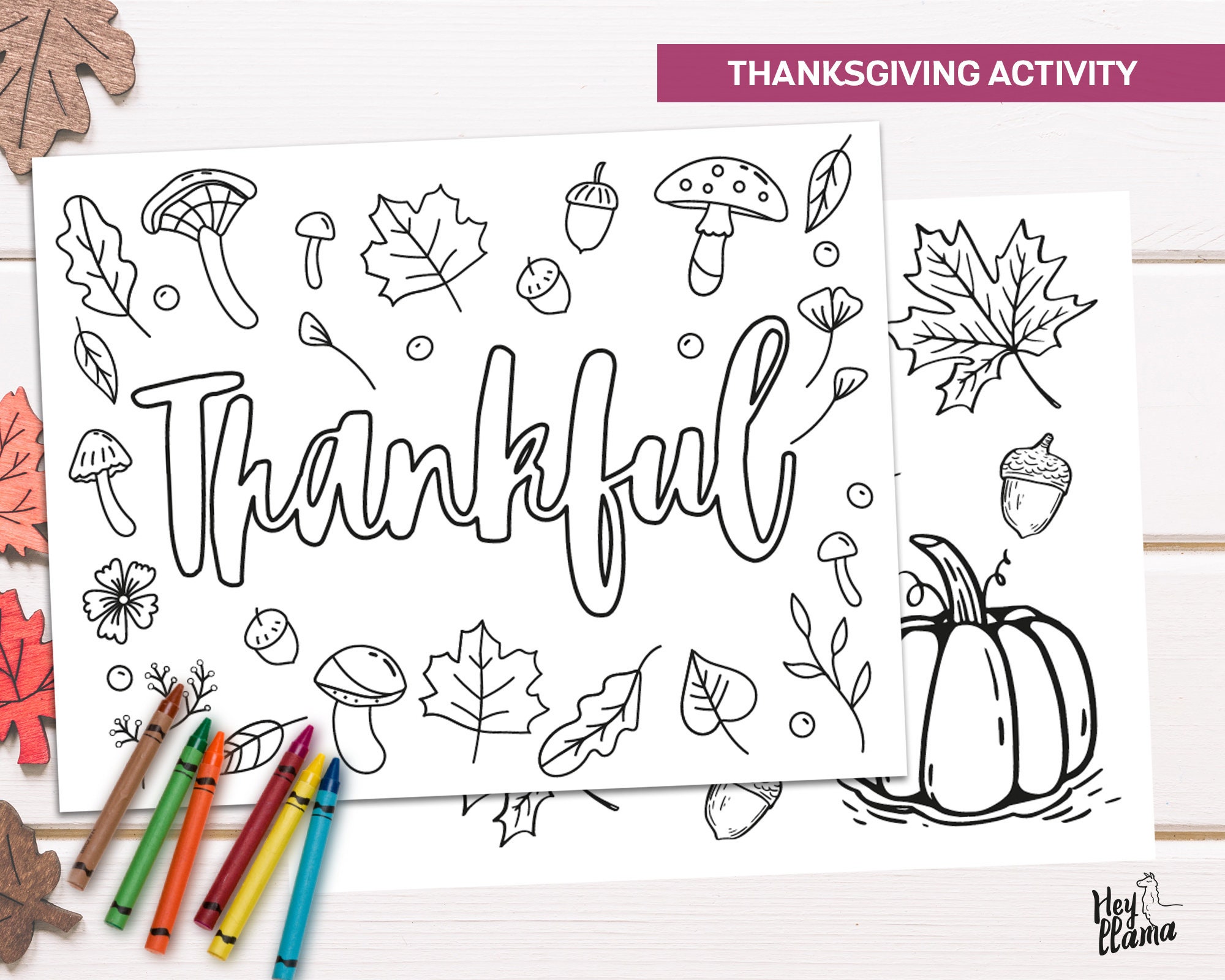 Thanksgiving Coloring Pages Coloring Pages for Kids Autumn - Etsy