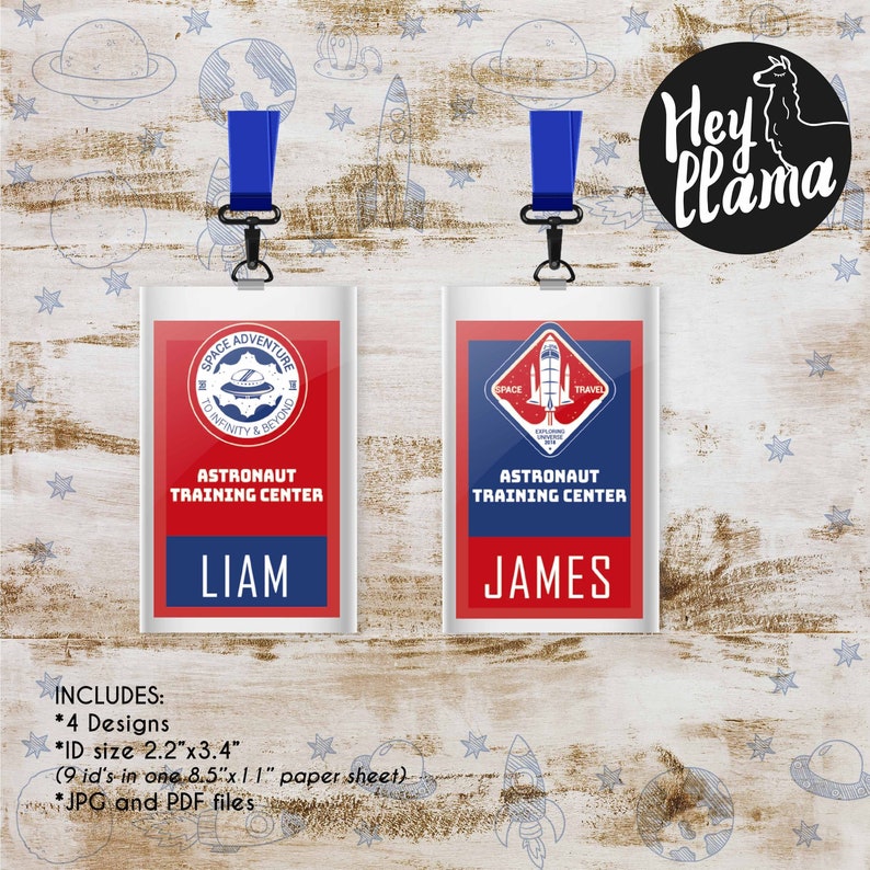 Space Birthday ID Badges, Out of This World, Outer Space Birthday ...