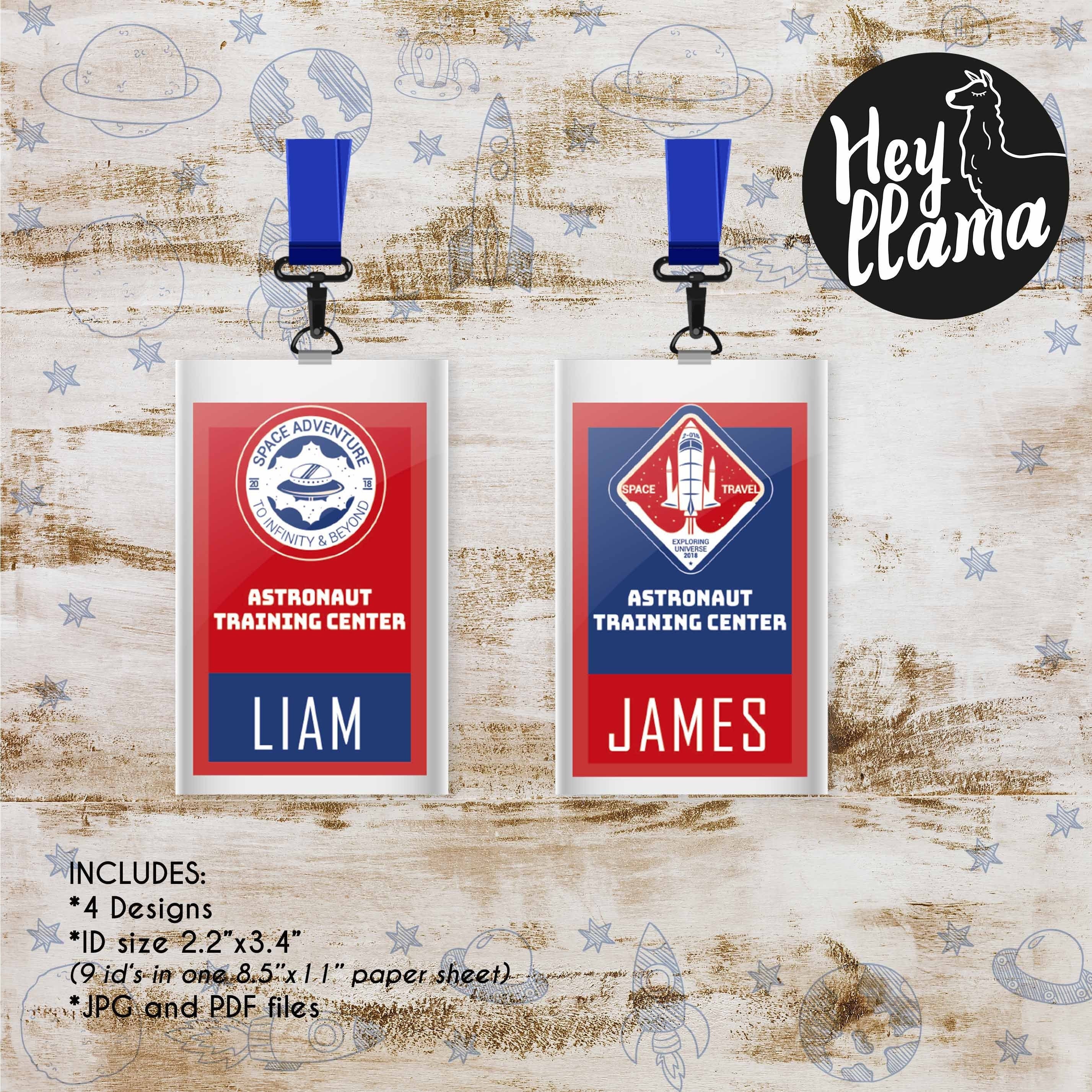 Space Birthday ID Badges, Out of This World, Outer Space Birthday ...