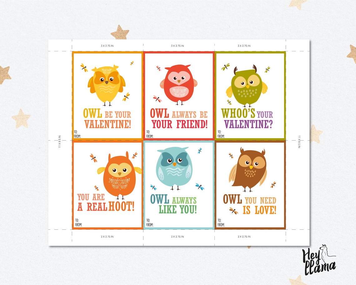 INSTANT DOWNLOAD Cute Owl Valentine's Day Cards Owl Puns - Etsy
