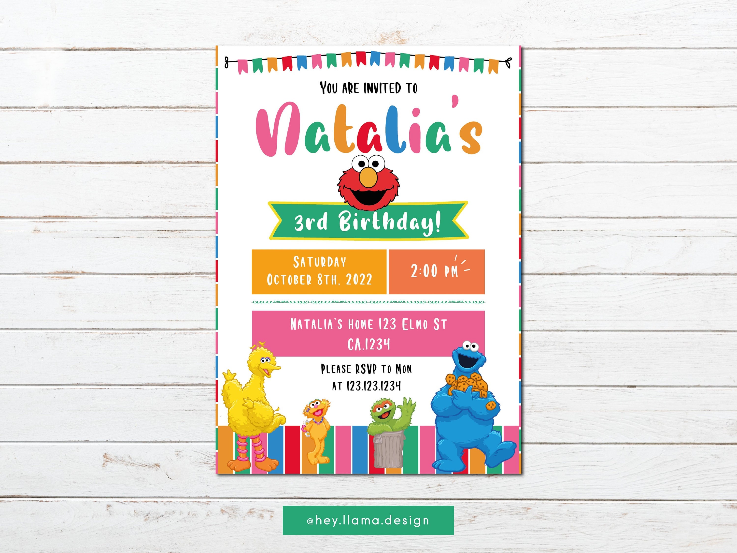 Baby Sesame Street Invitations