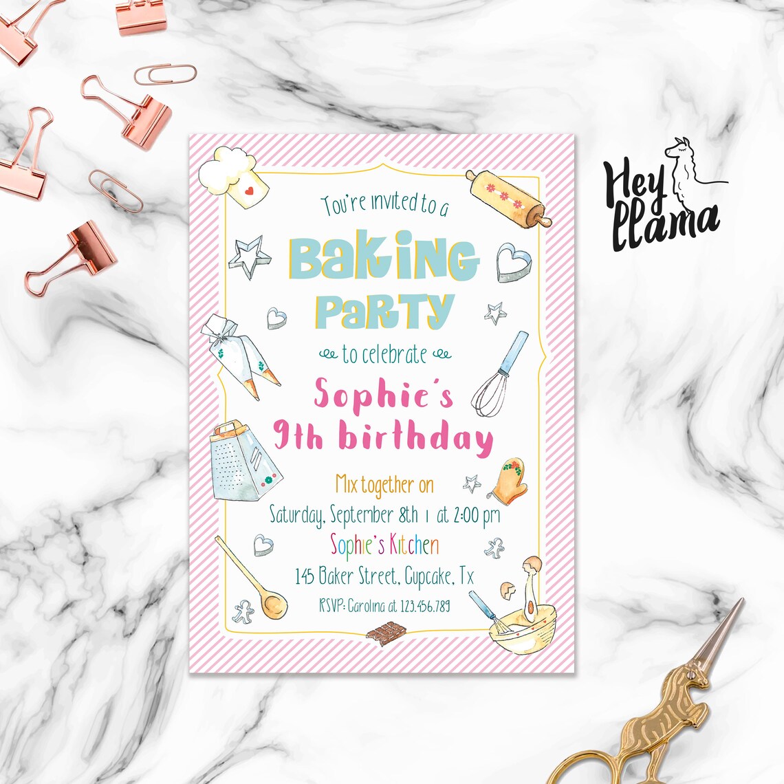 Baking Invitation, Cooking Party Invitation, Baking Party, Baking Party ...