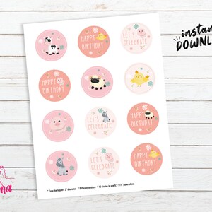 Barnyard, Farm Cupcakes Toppers, Cupcake Toppers, Farm Birthday ...