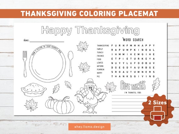 Printable Fall Coloring Pages Placemat