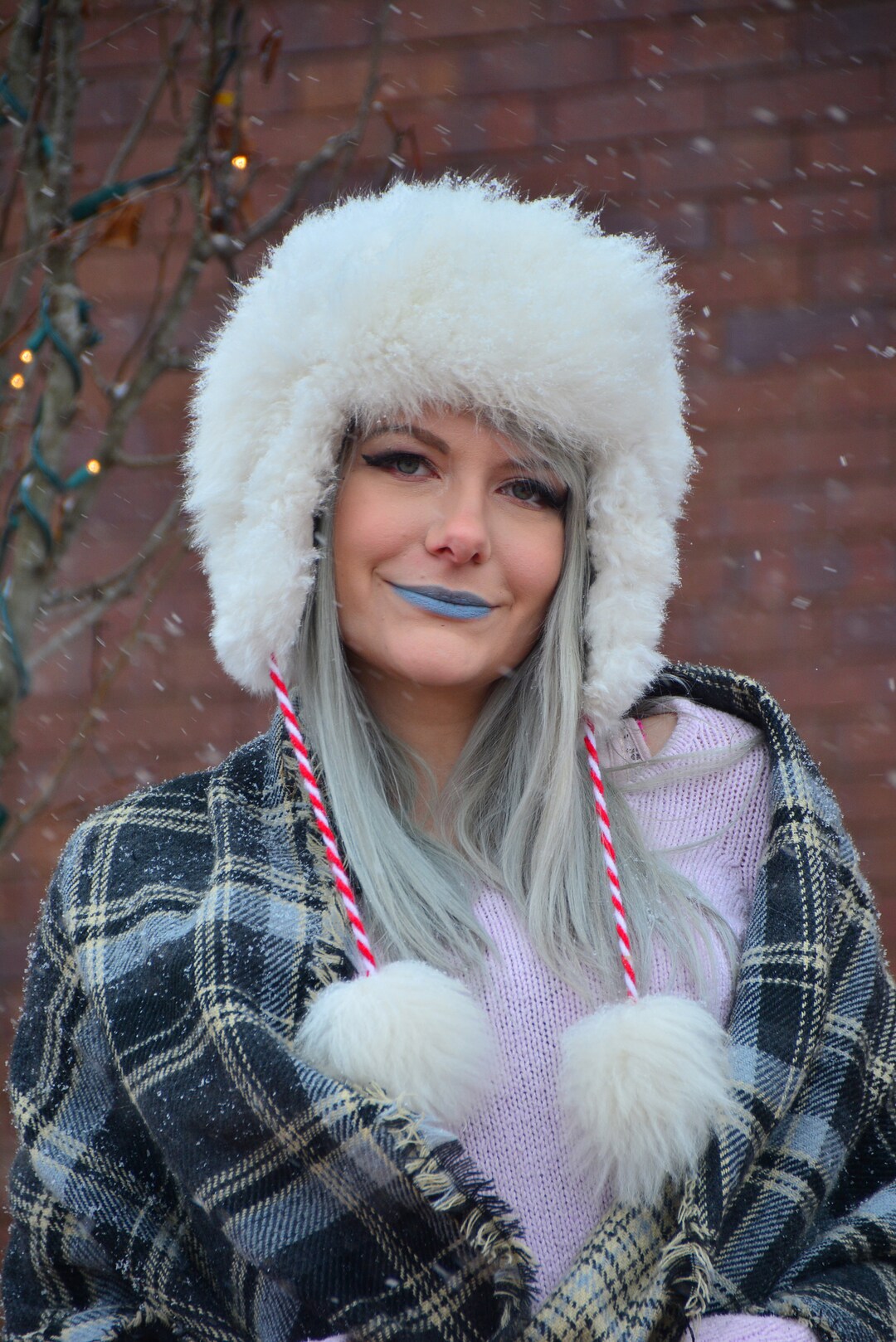 Trapper Hat Womens Hat for Events White Hat for Women Winter Trapper ...