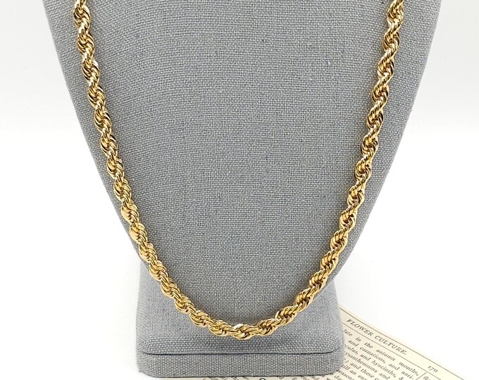 Beautiful Vintage Avon 24" 6mm Gold Plated Rope Chain Necklace/vintage ...