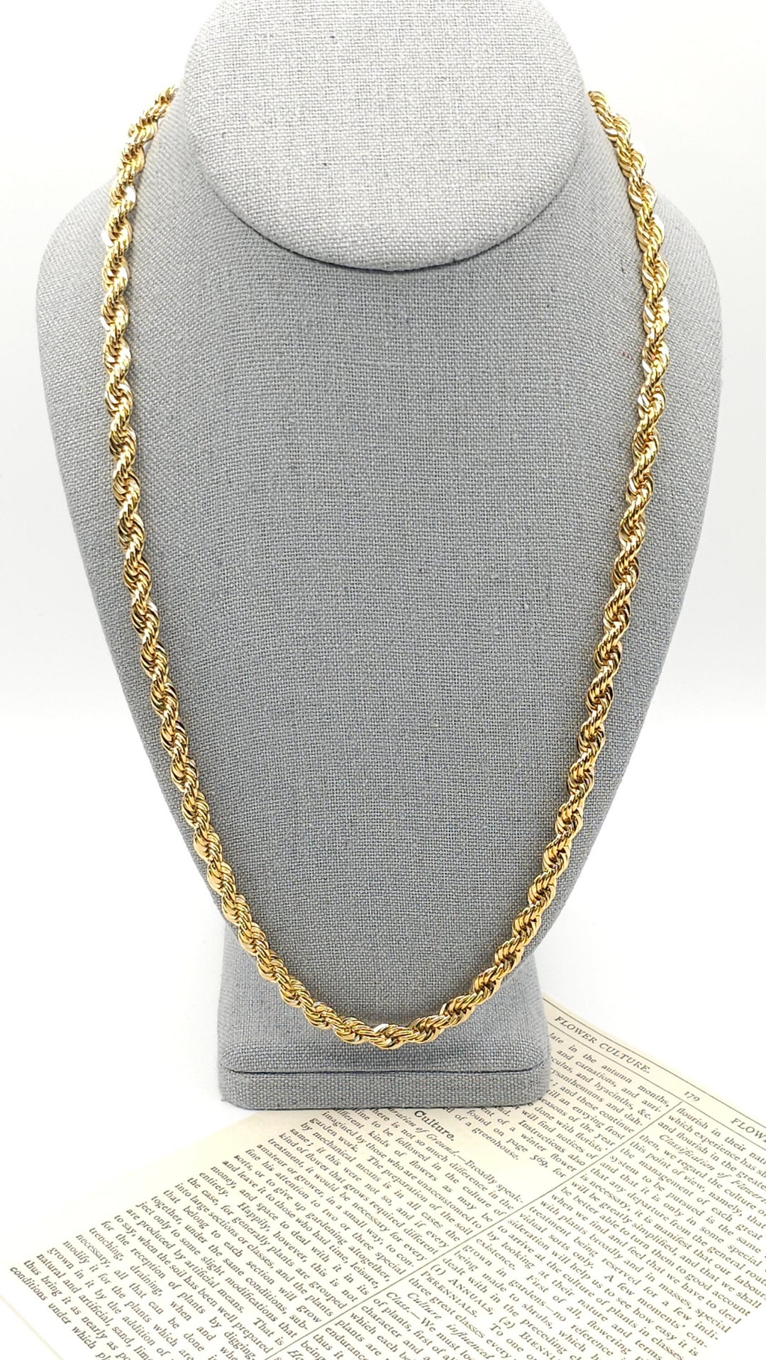 Beautiful Vintage Avon 24" 6mm Gold Plated Rope Chain Necklace/vintage ...