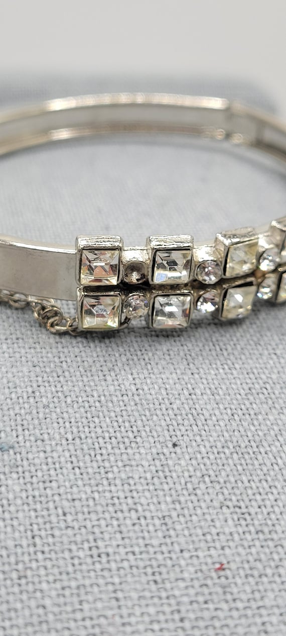For Repair-Beautiful Vintage Silvertone Rhinestone Hi… - Gem