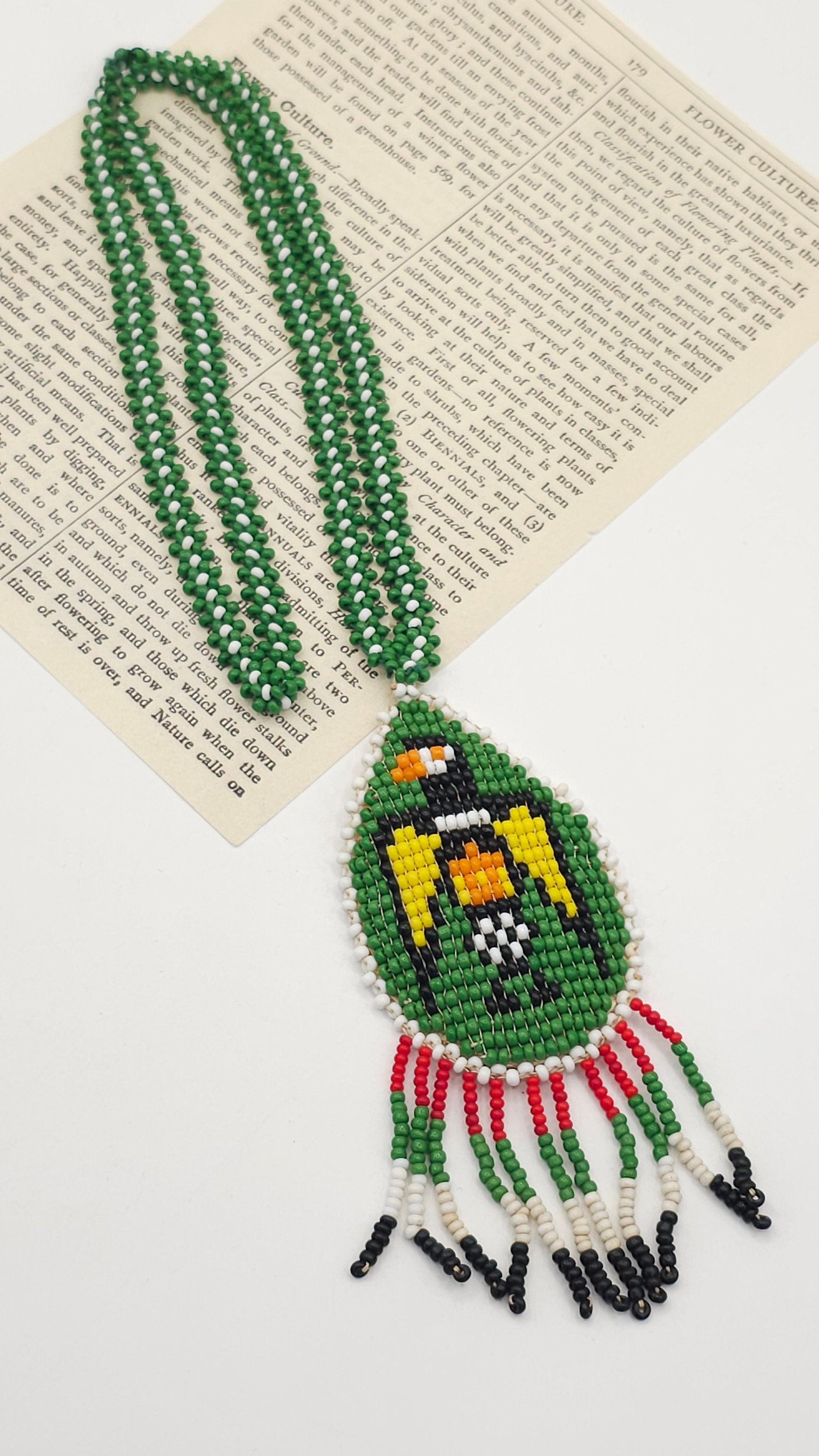 Vintage Native American Seed Bead Thunderbird Necklace/glass/beads ...