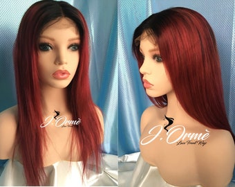 Gorgeous Human Hair 1b/99j Radiant Red Ombre Body Wave Lace | Etsy