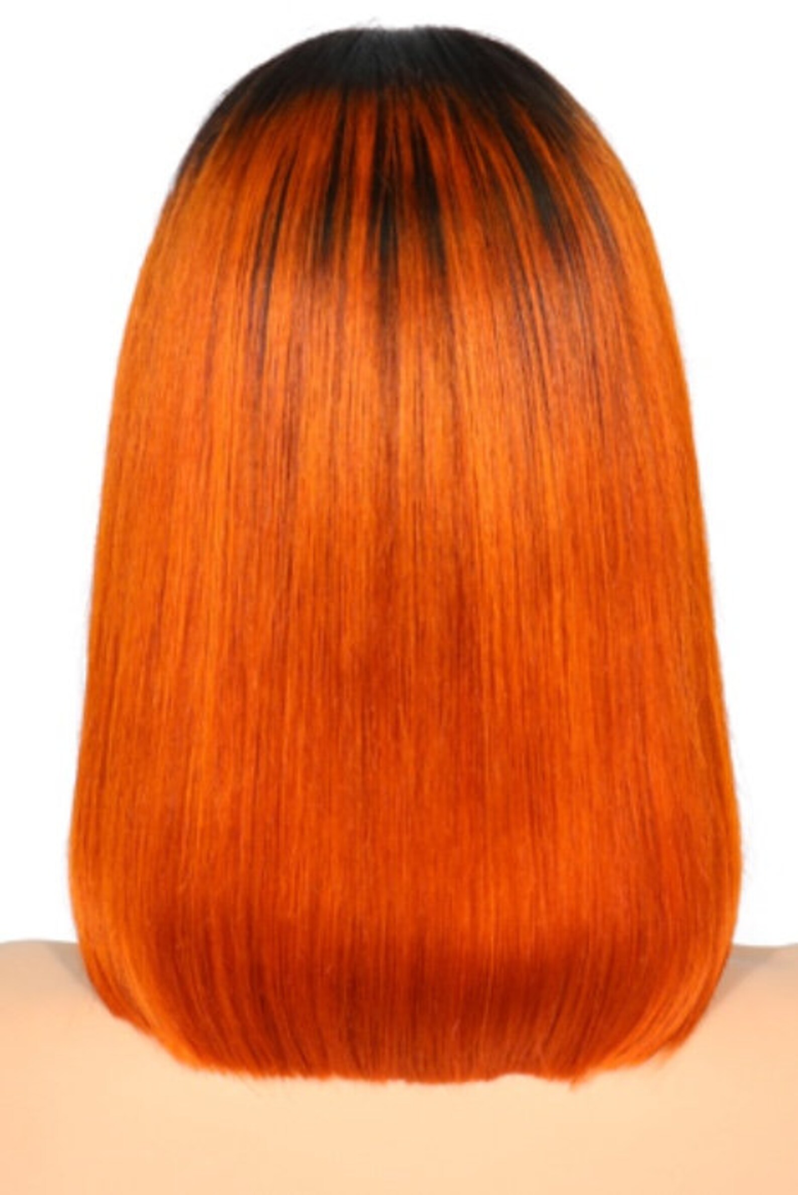 Ombre Orange Color Lace Frontal Human Hair Wigs Brazilian Remy | Etsy