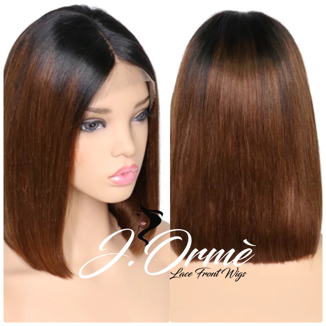 Ombre Color 1b/30 Lace Frontal Human Hair Wigs Brazilian Remy - Etsy