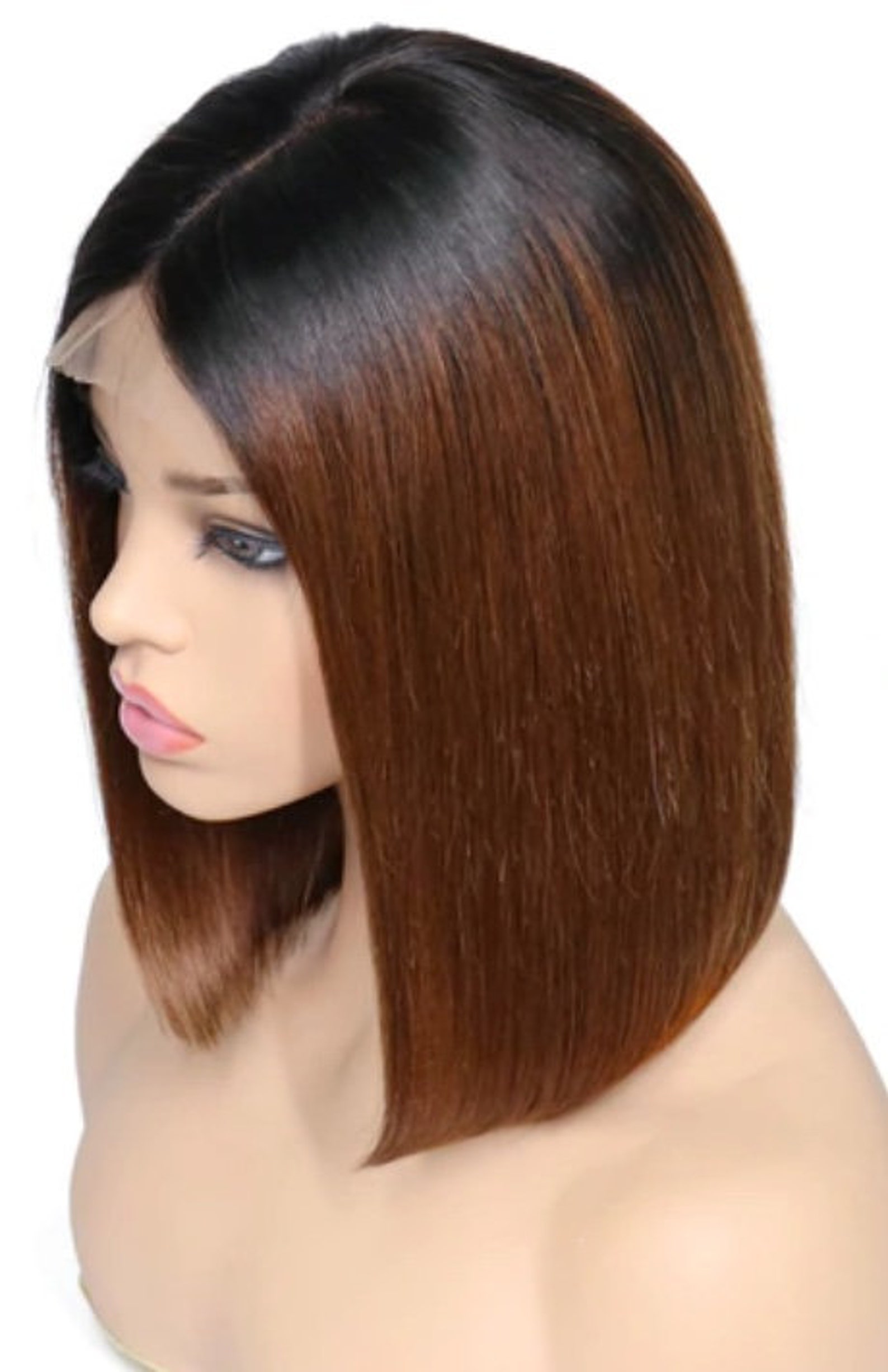 Ombre Color 1b/30 Lace Frontal Human Hair Wigs Brazilian Remy - Etsy