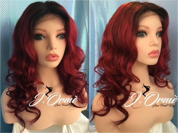 Gorgeous Human Hair 1b/99j Radiant Red Ombre Body Wave Lace | Etsy