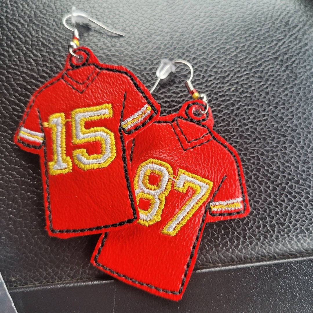 KC CHIEFS Jersey Earrings Mahomes and Kelce - Etsy
