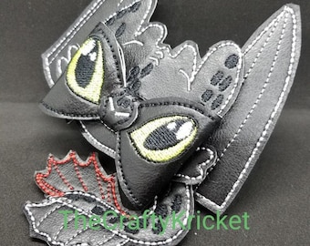 Dragon Bow...toothless Bow...light Fury Bow..glitter Bow..5 Inch Bow ...