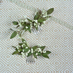 Baby's Breath Hair Comb Gypsophila Greenery Headpiece - Etsy